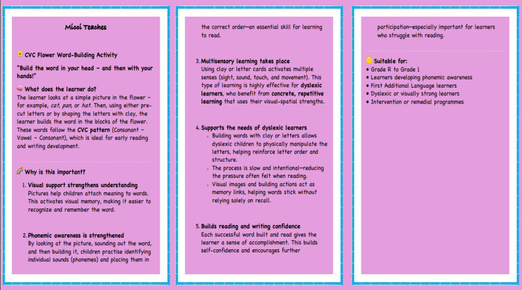 CVC Flower Word-Building-aeiou 2 - Micci Teaches