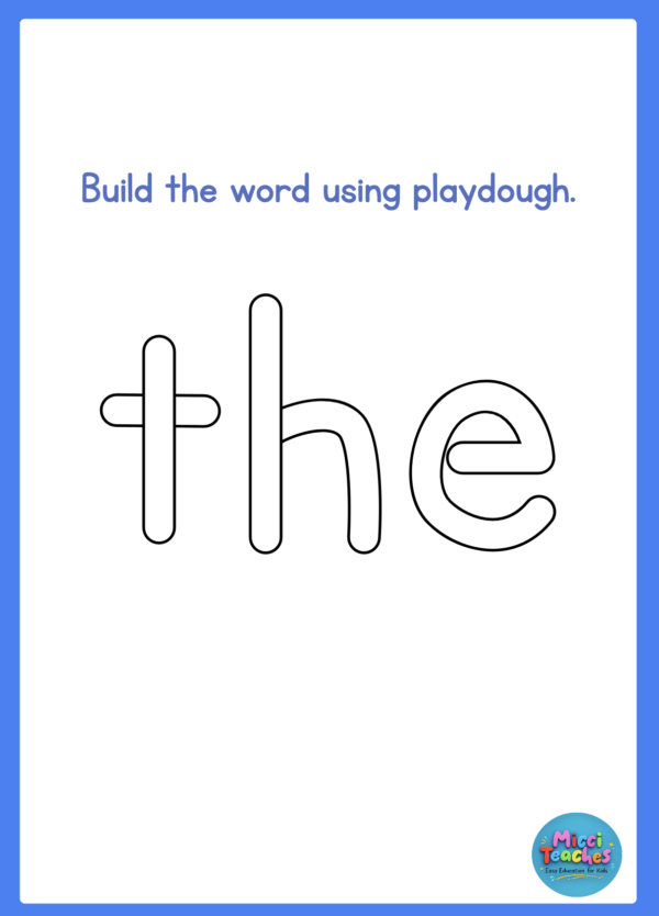 Build The Word Using Playdough – Bou Die Woord Met Klei - Micci Teaches
